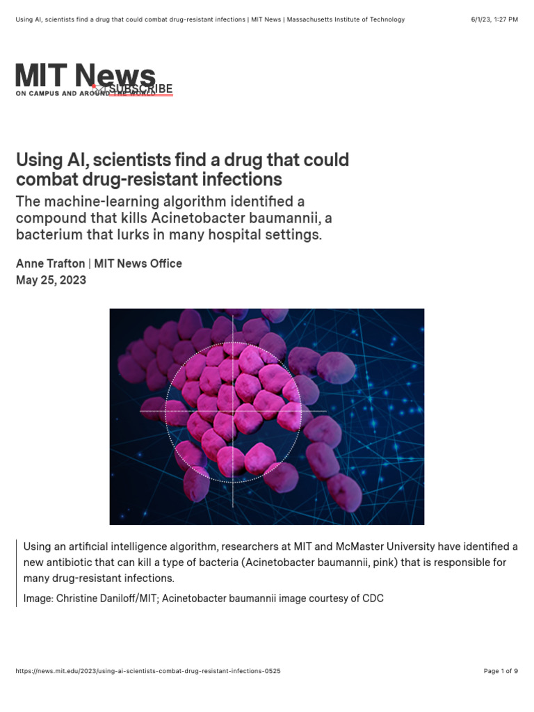 Using AI, Scientists Find A Drug That Could Combat Drug-Resistant ...