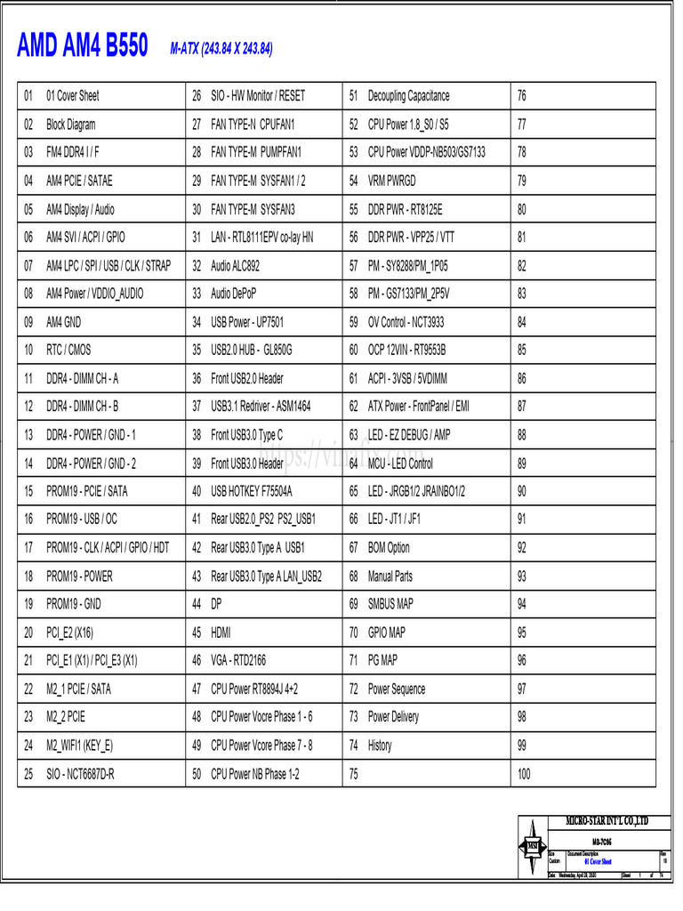 MSI B550M BAZOOKA MS-7C95 Rev 1.0 | PDF | Usb | Computer Standards