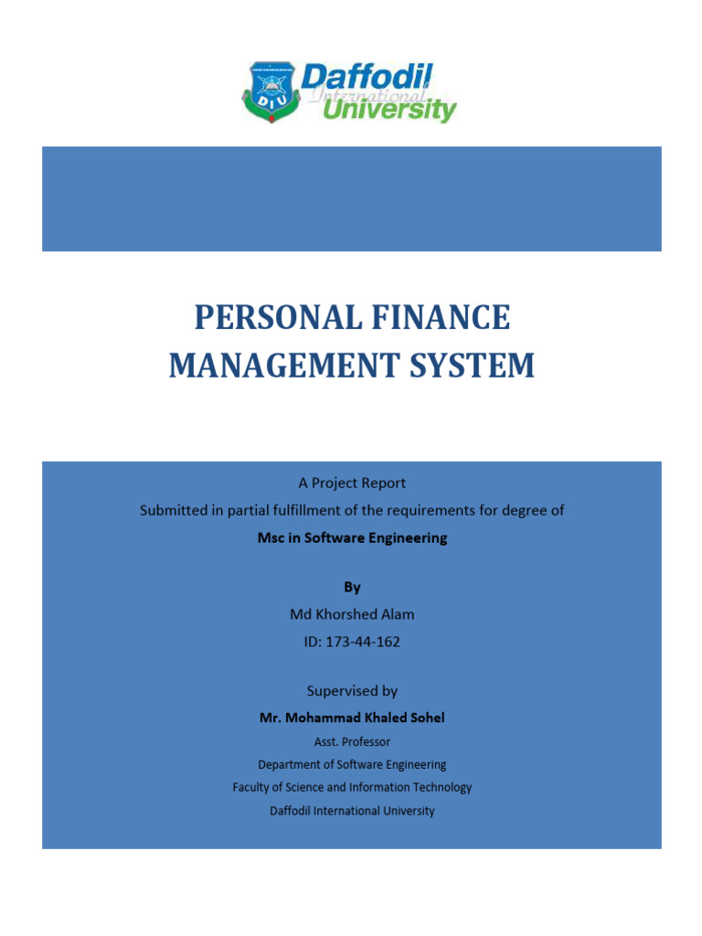Personal Finance Management System: Daffodil International University ...