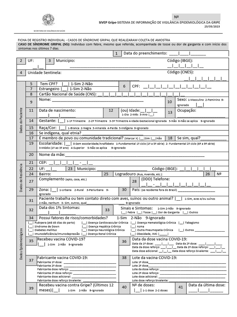 Ficha Síndrome Gripal PDF | PDF