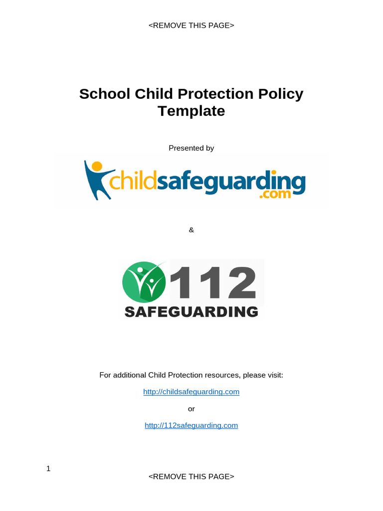 Child Protection Policy Template | PDF | Child Protection | Business