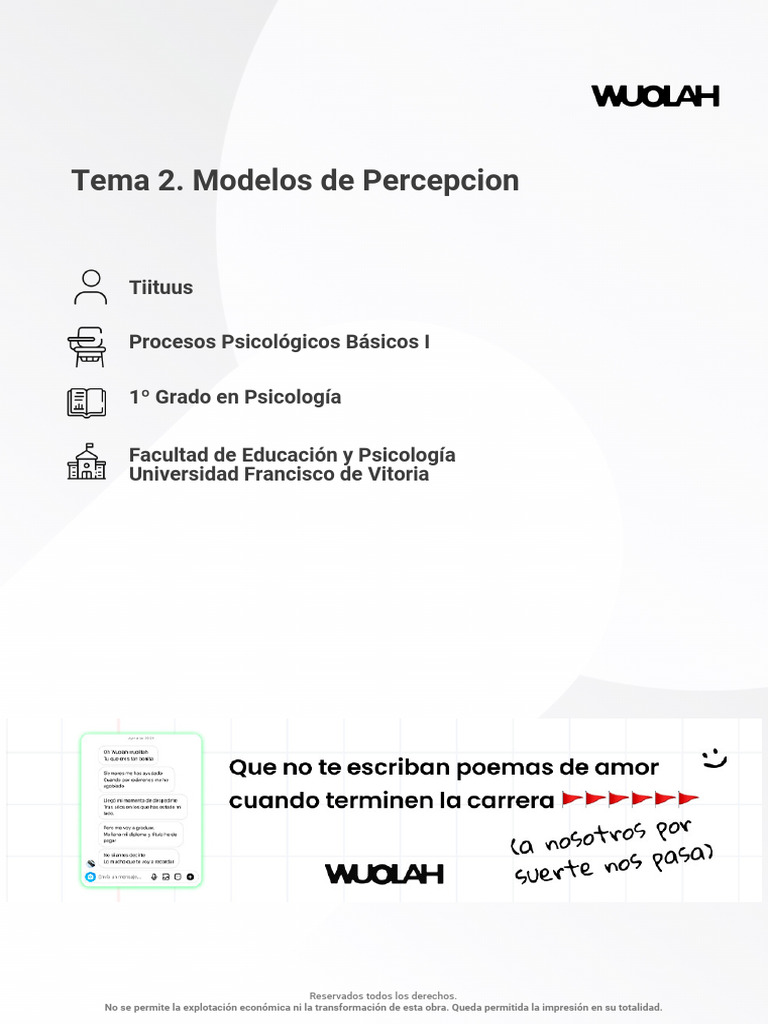 Tema 2. Modelos de Percepción | PDF