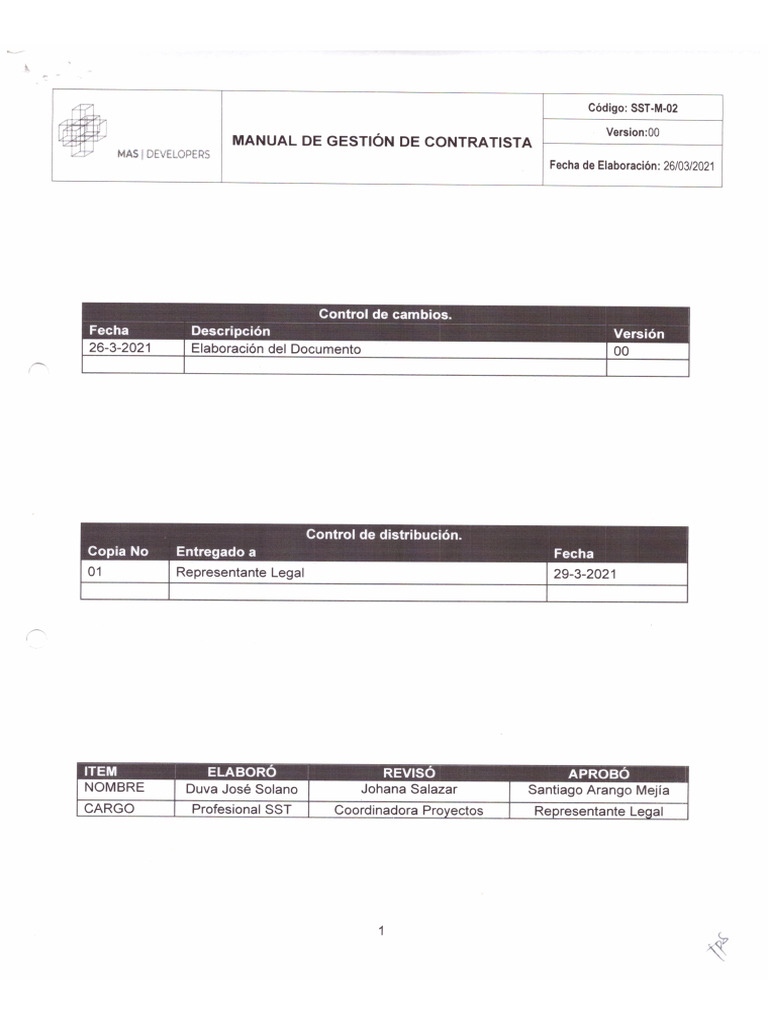 SST-M-02 - Manual Del Contratista | PDF