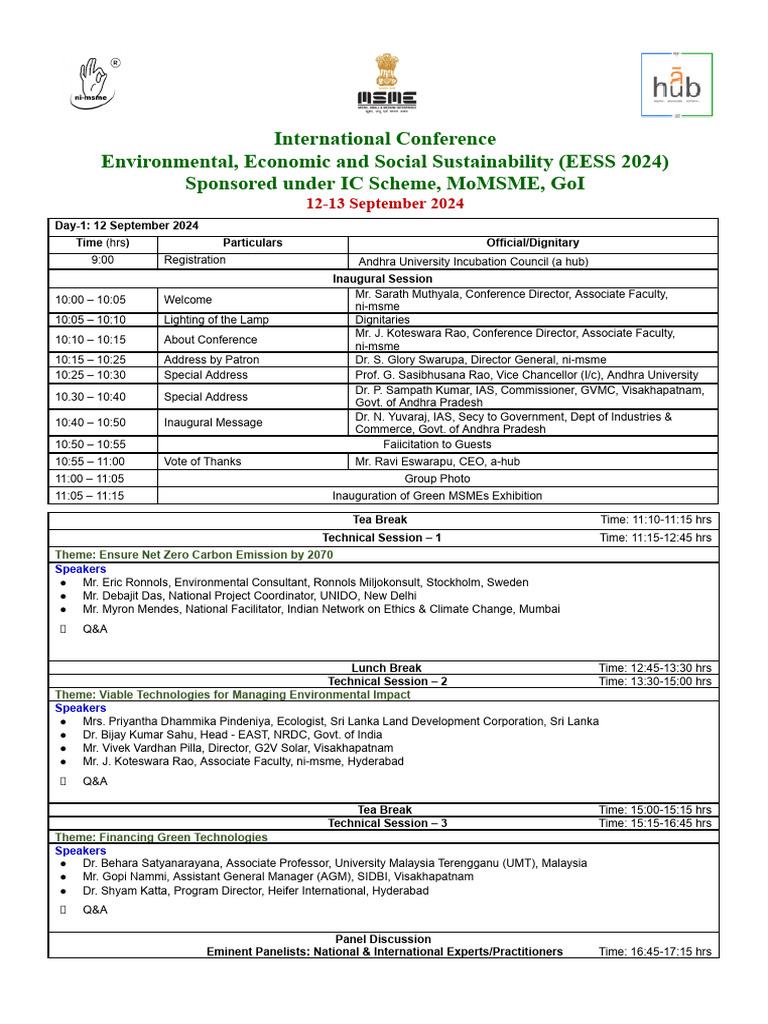 EESS 2024 Conference Schedule | PDF