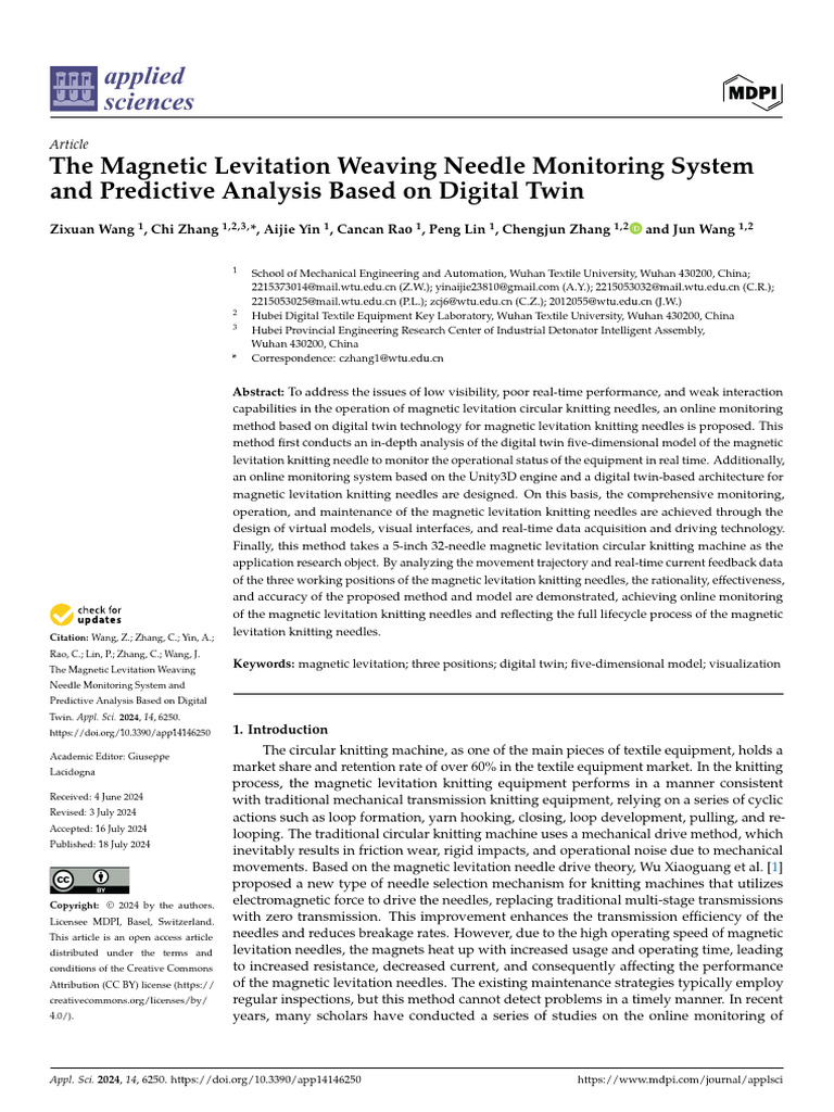 The Magnetic Levitation Weaving Needle Monitoring | PDF
