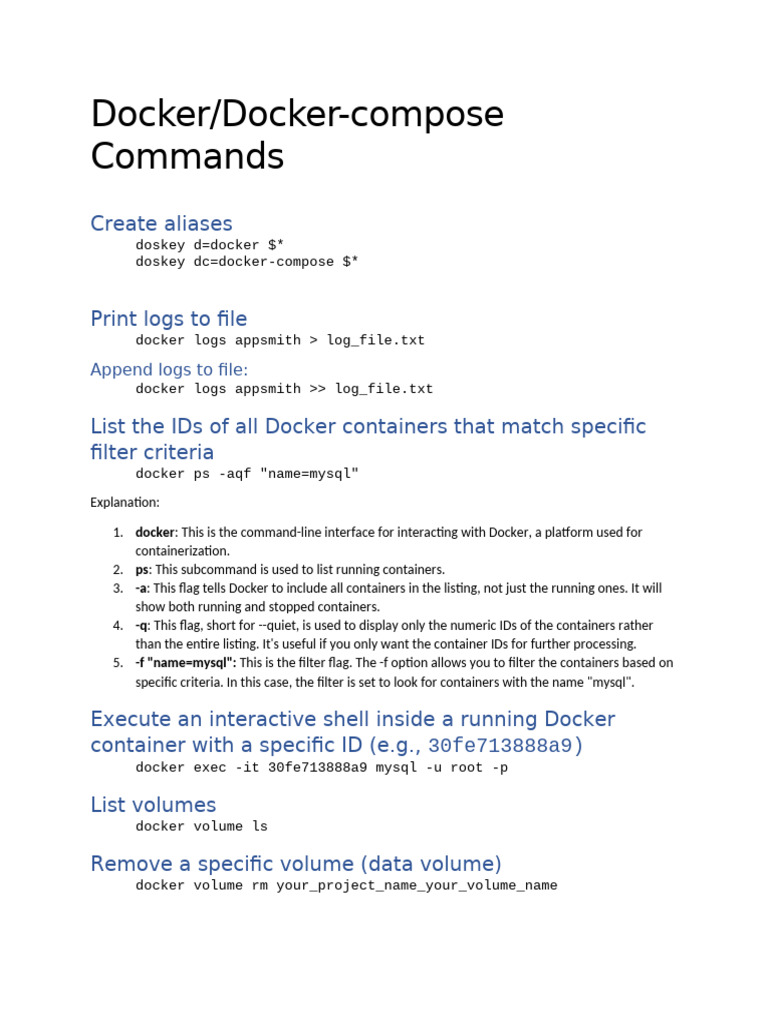 Docker Commands | PDF