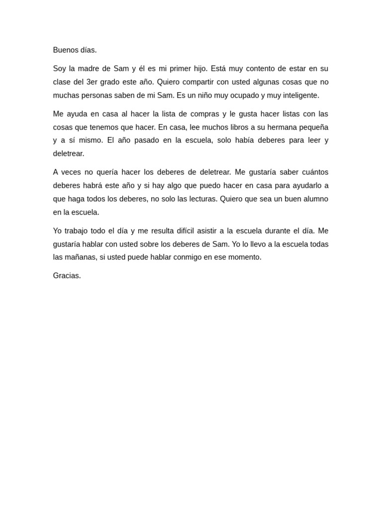 Carta Para Niños Pdf