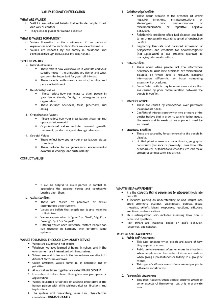 VALUES ED Introduction | PDF