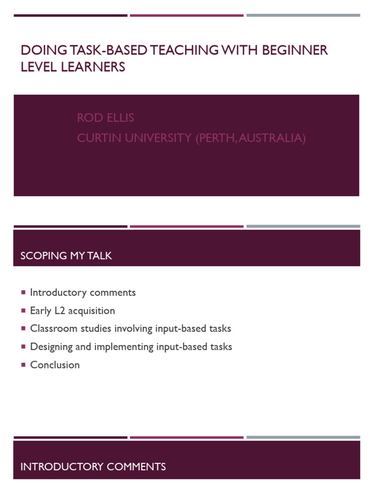 Rod - Ellis Doing Task Based Teaching With Beginner Level Learners | PDF