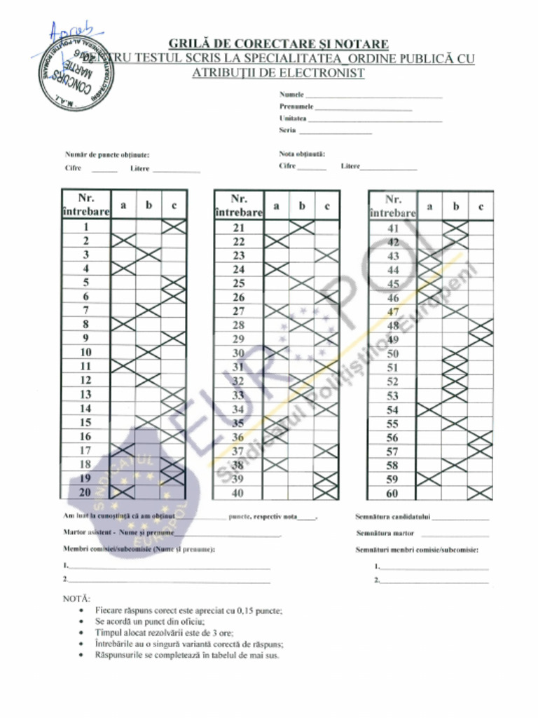 ArchOrdine Publica Cu Atributii de Electronist Grila de Corectare 2 | PDF