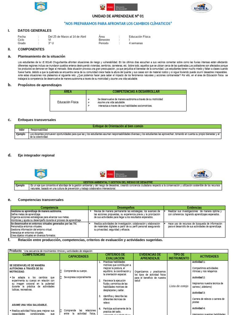 Unidad de Aprendizaje n 01 2024 Ter | PDF