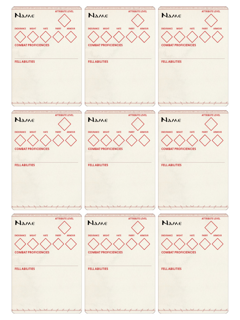 Tor-2e-Adversary-Cards-Blank-Sheet - Fillable | PDF