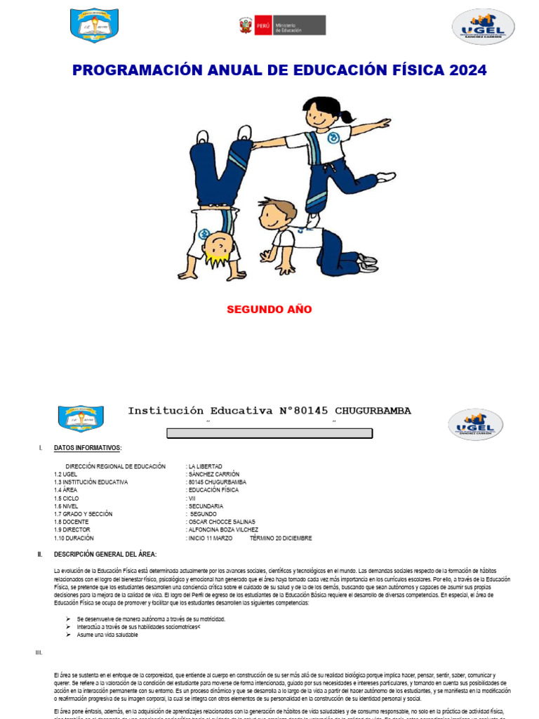 Programación Anual de Segundo 2024 | PDF