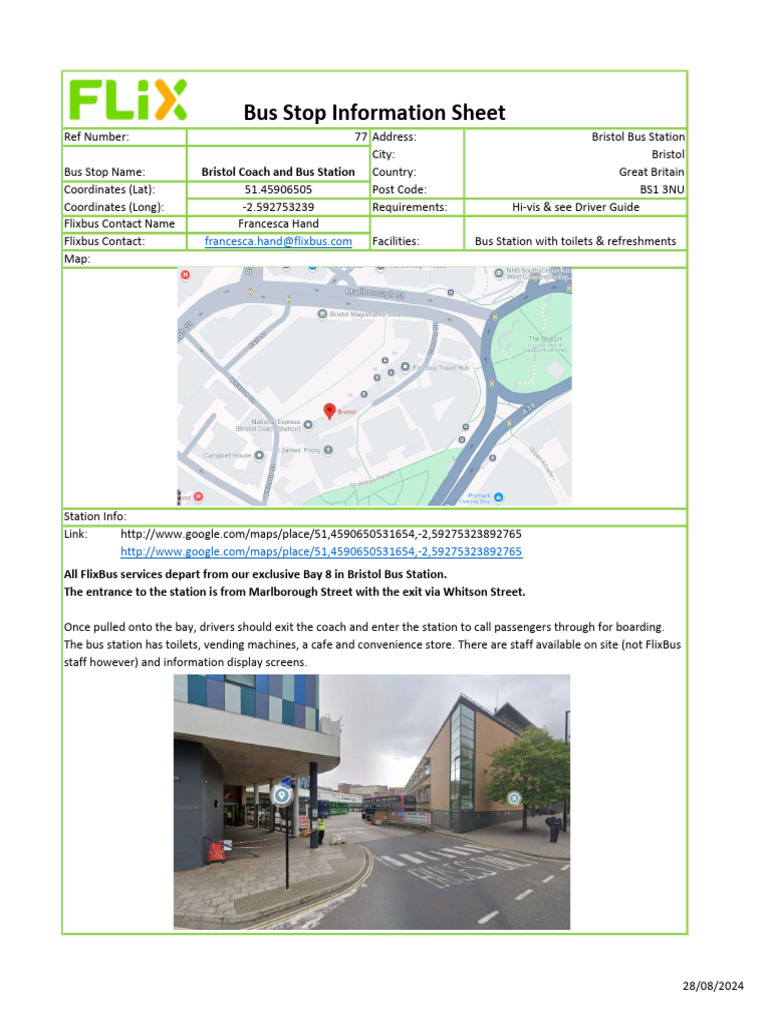 Bristol Bus Station Info Sheet | PDF | Business