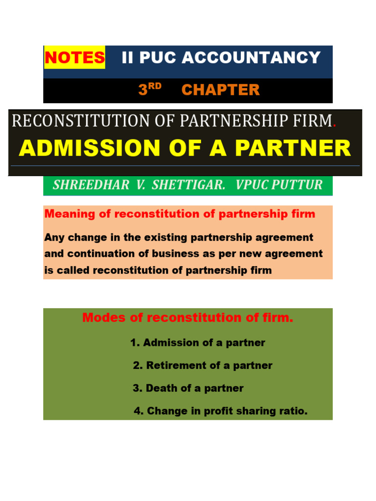 Admission of A Partner | PDF