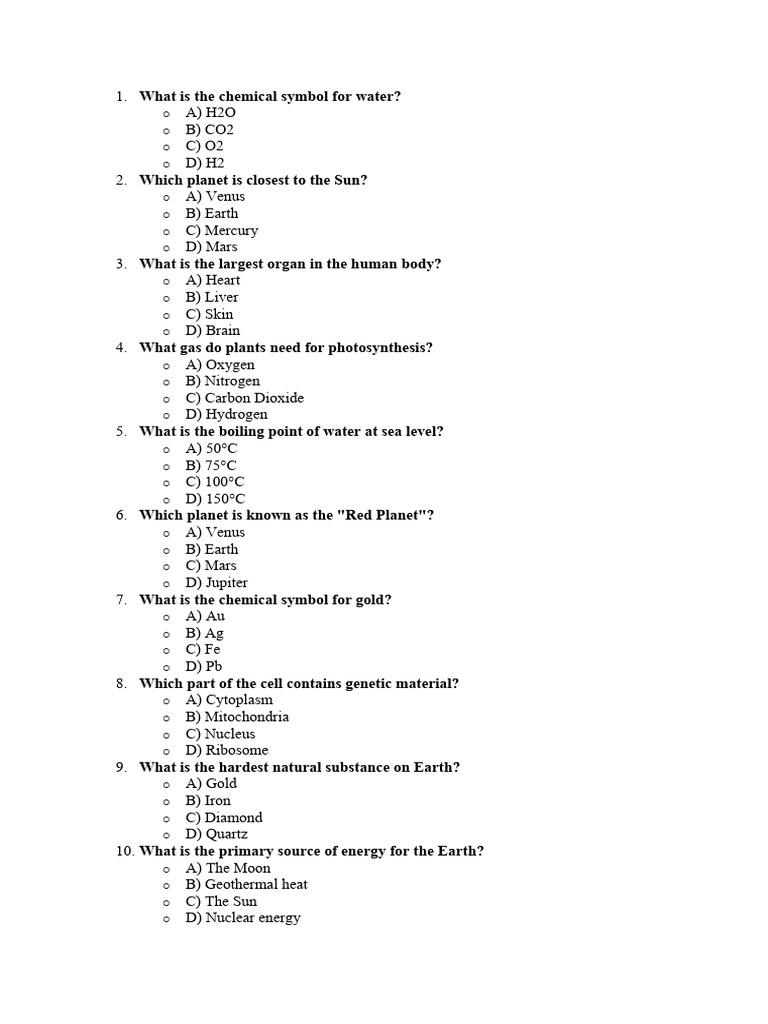 Medium Science Question | PDF