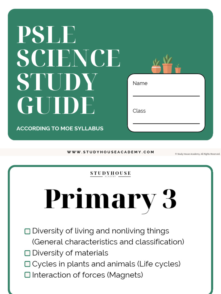 PSLE Science Study Guide 2023 | PDF