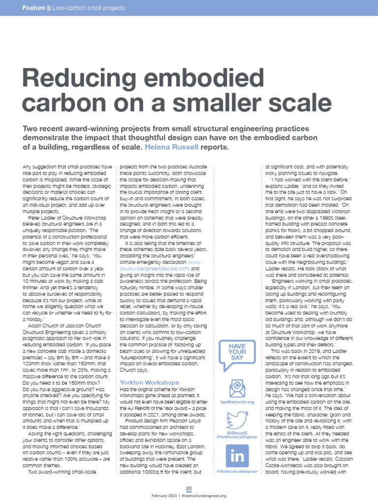 Reducing Embodied Carbon On A Smaller Scale | PDF