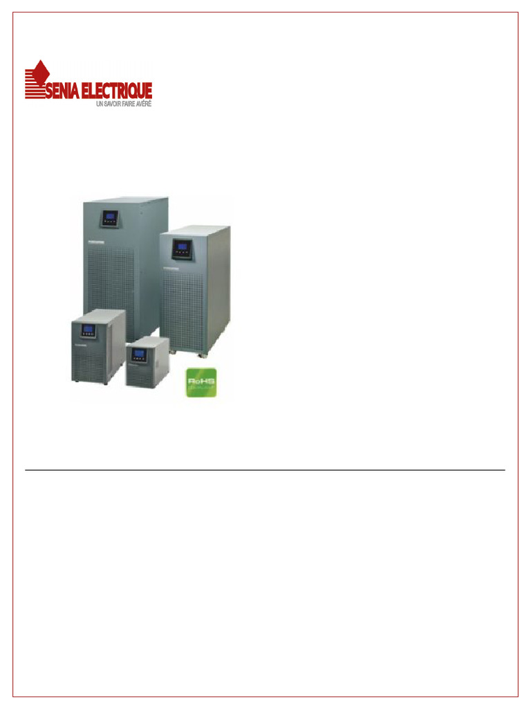 Senia - Electrique - ITYS Protection de L'alimentation Fiable Et ...