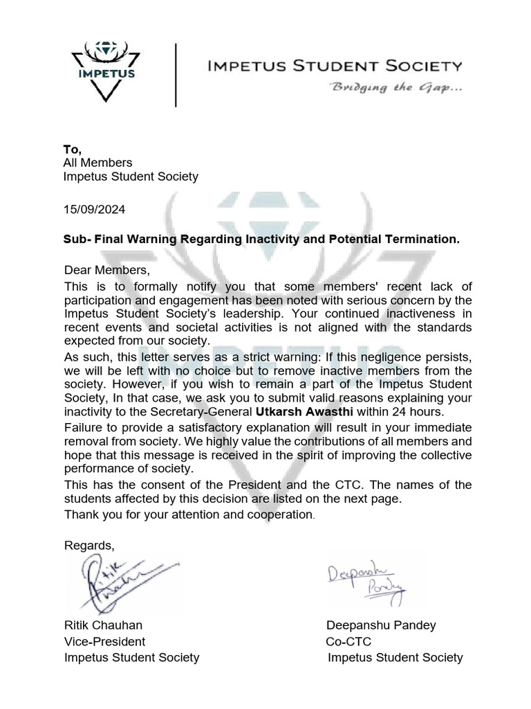 Inactivity Alert | PDF