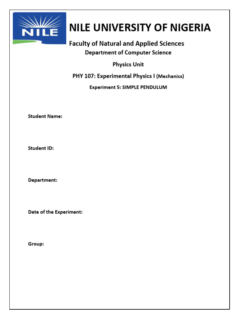 PHY 107 Experiment 5 | PDF