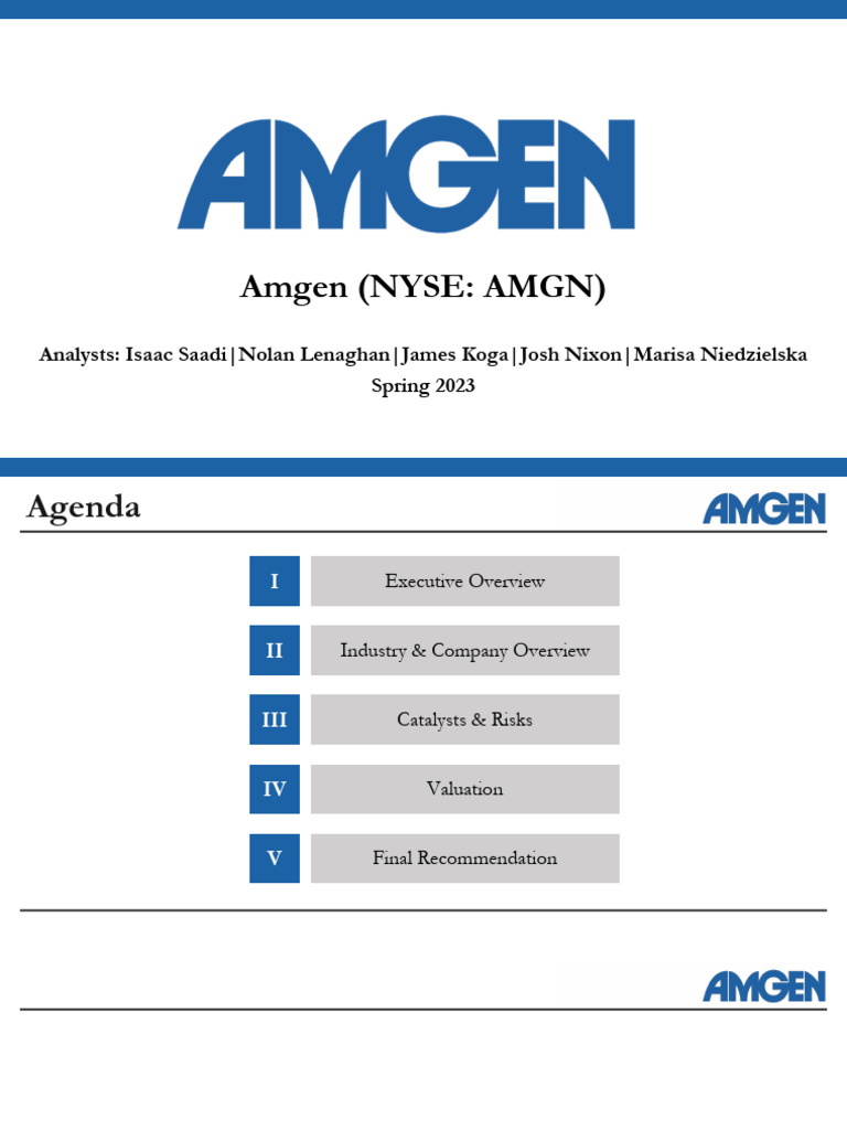 Amgen Stock Pitch SEEPAC | PDF