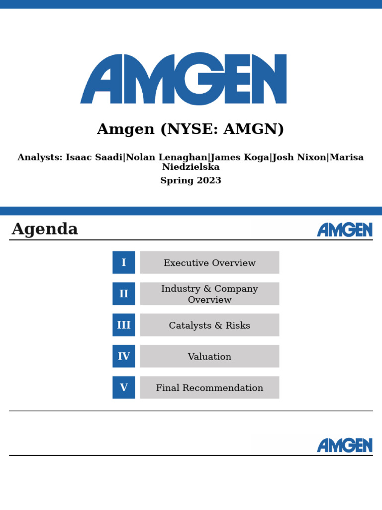 Amgen Stock Pitch SEEPAC | PDF