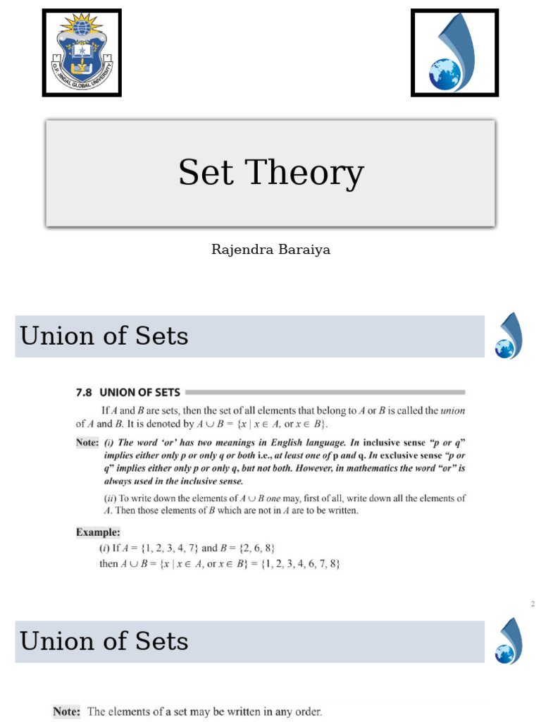 Set Theory - Operations | PDF