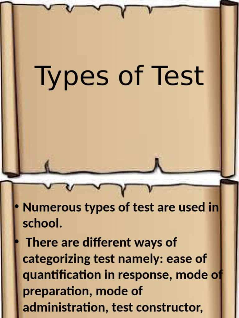 Types of Tests | PDF