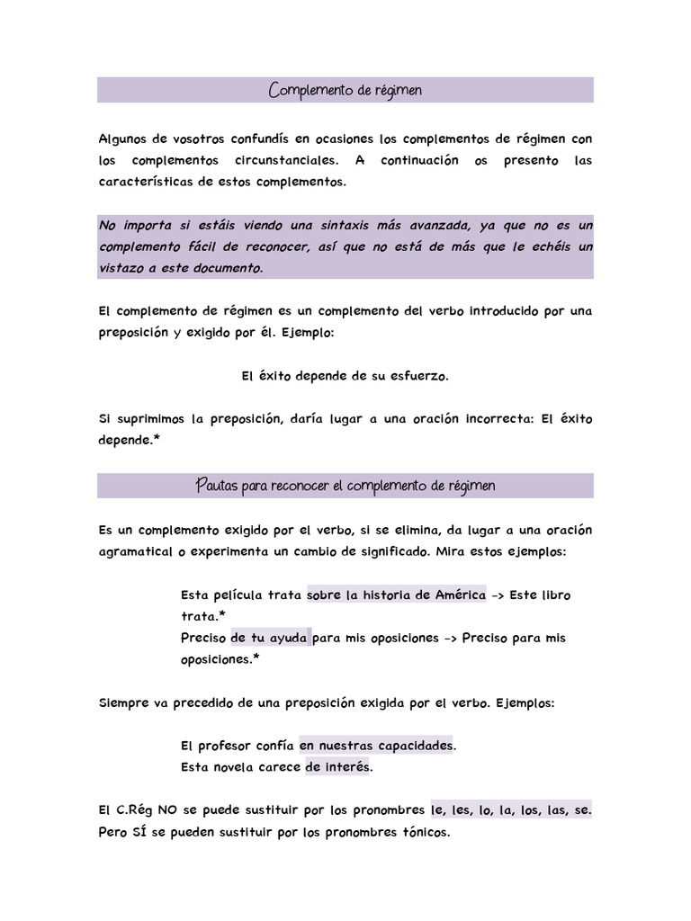 Complemento de Régimen 3º4º | PDF