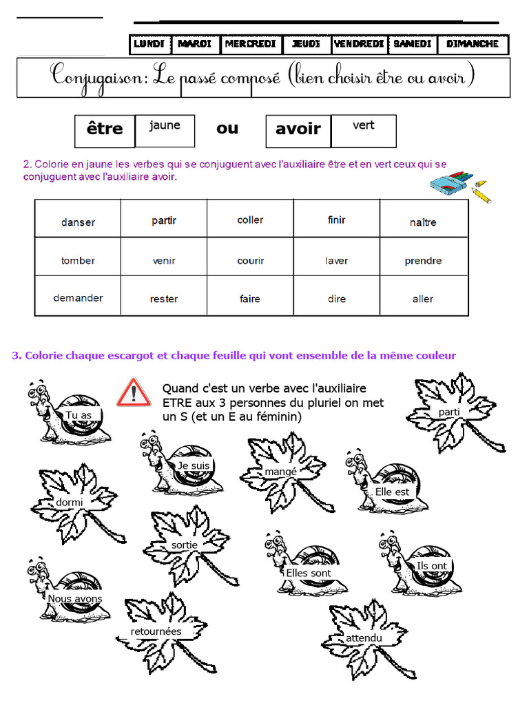 Choisir Le Bon Auxiliaire Au Passe Compose Lecon Sur Etre Et Avoir Au ...