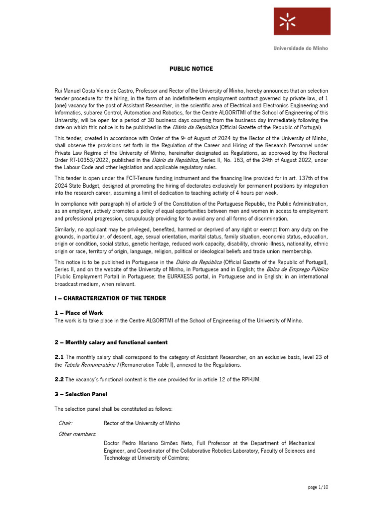 EE-2024-1163 - Edital - FCT-Tenure - ALGORITMI IN - v2 | PDF