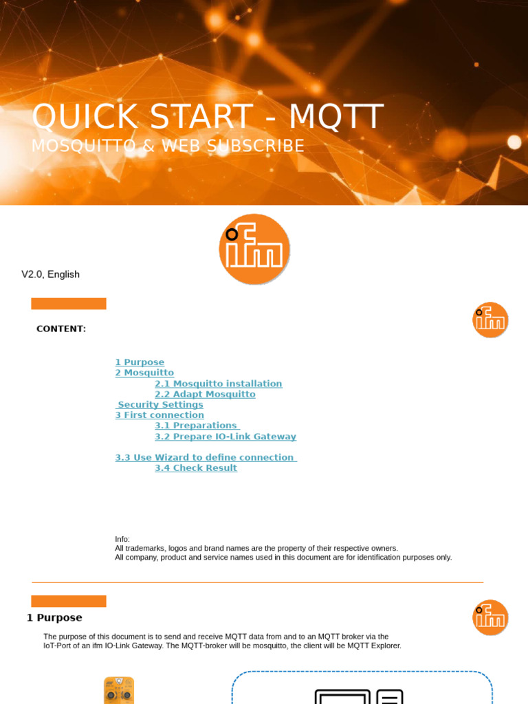 Quick Start - MQTT - Web Subscribe & MosquittoV2.0 | PDF