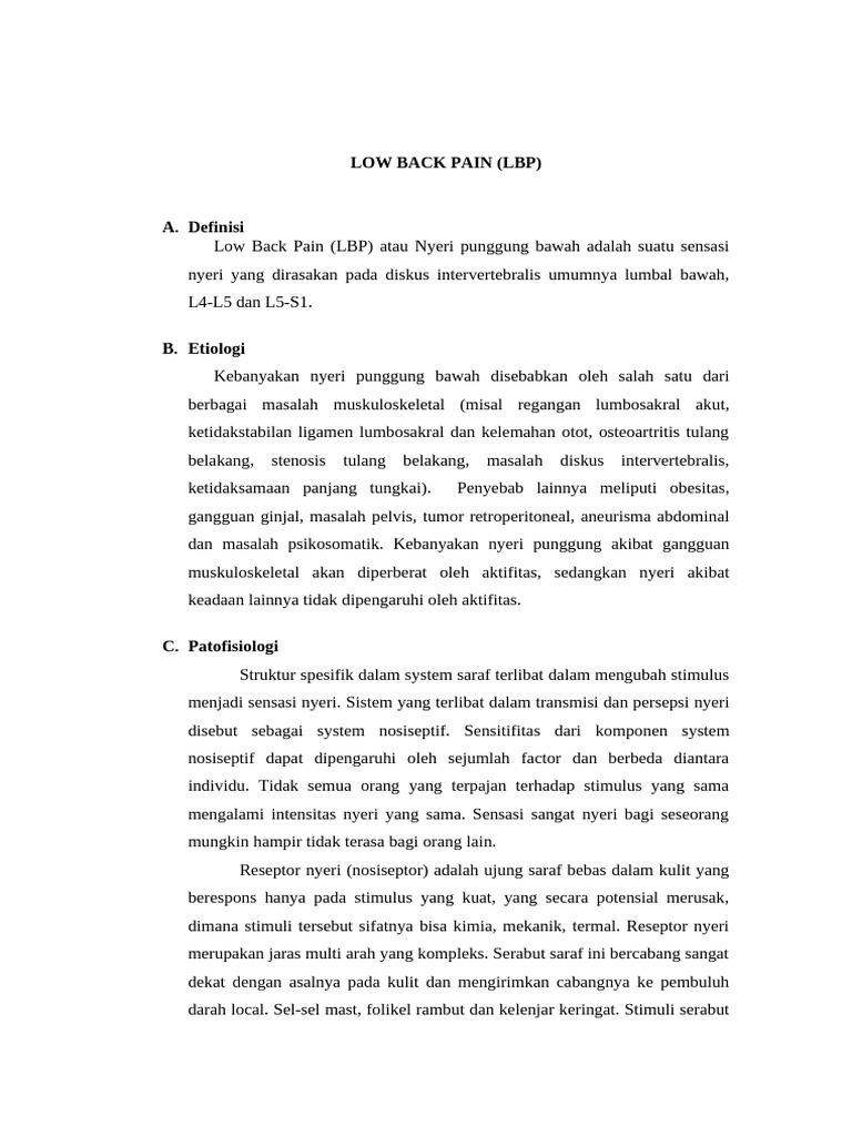ASKEP Low Back Pain | PDF
