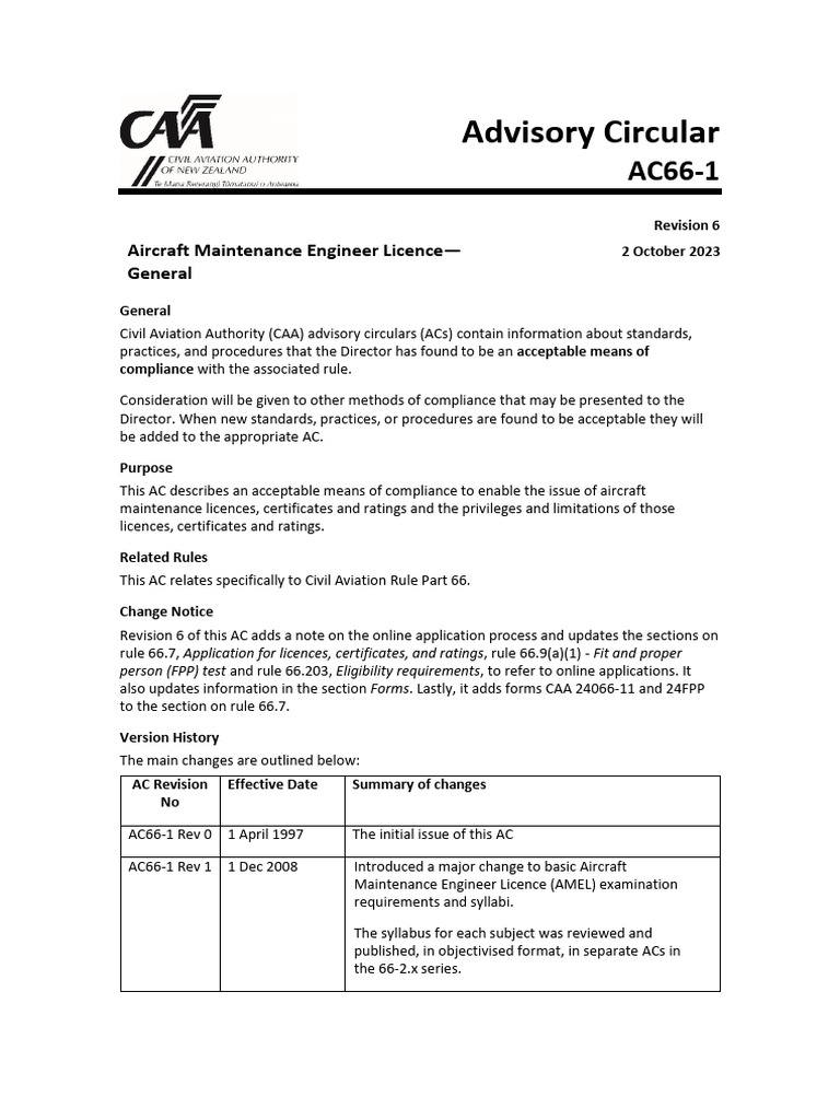 AC66-1: Aircraft Maintenance Licences | PDF | Identity Document | Aviation