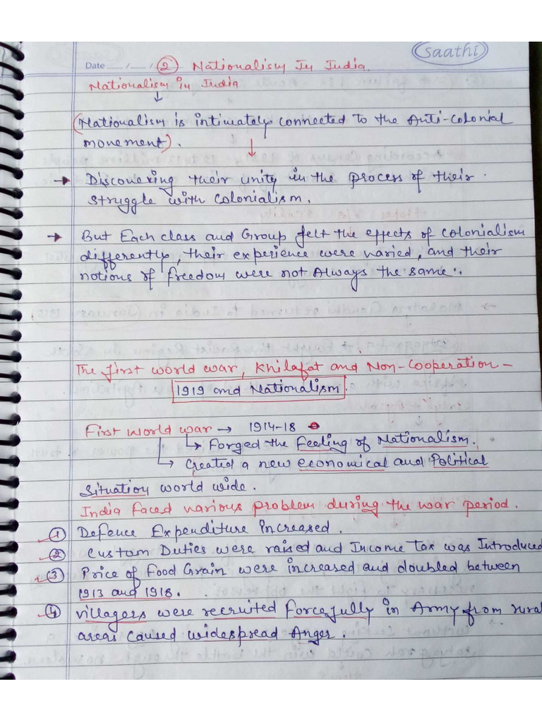 history chapter 2 (part 1) Nationalism in India | PDF