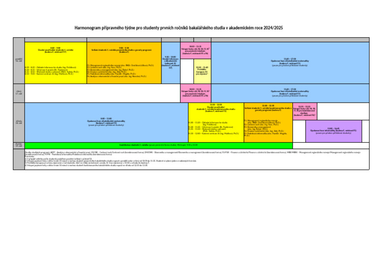Harmonogram Pripr Tyden-2024 | PDF
