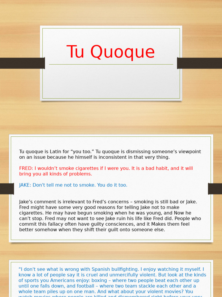 5 Tu Quoque | PDF