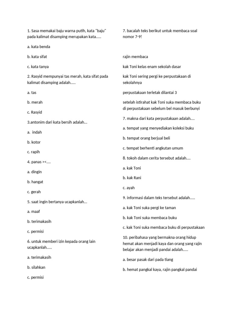 Bahasa Indonesia Remed | PDF