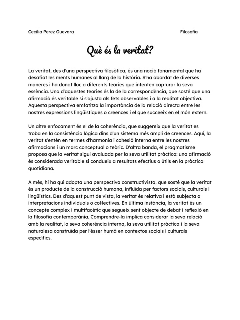 Filo Que Es La Verdad | PDF