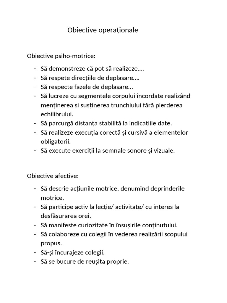 Obiective Operaționale Ed - Fizică | PDF