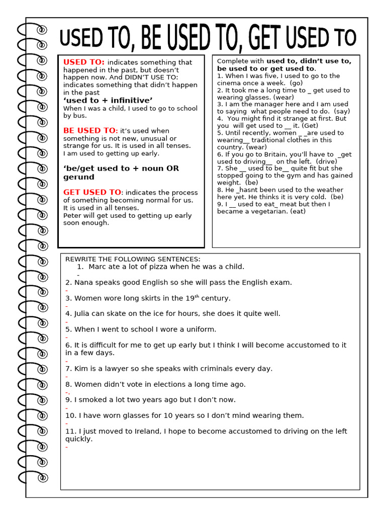 Used To Be Used To Get Used To - 73745 | PDF