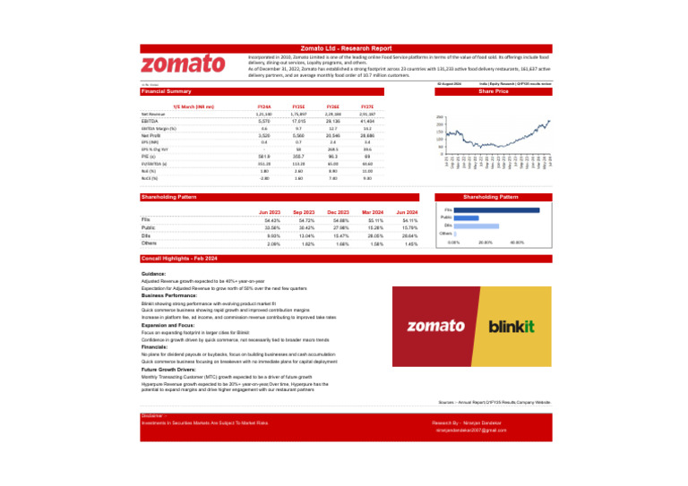 Zomato - Google Sheets | PDF