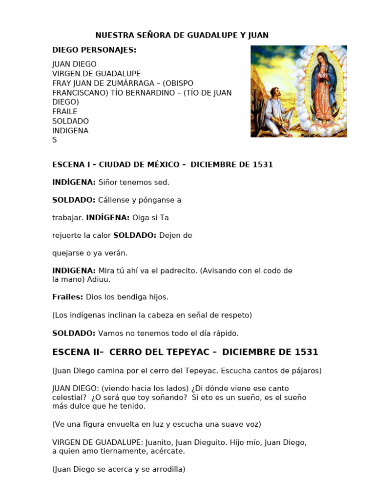 01 NUESTRA SEÑORA DE GUADALUPE Y JUAN DIEGO 1 | PDF