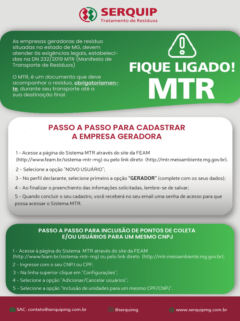 Guia MTR para Empresas de MG | PDF | Informática