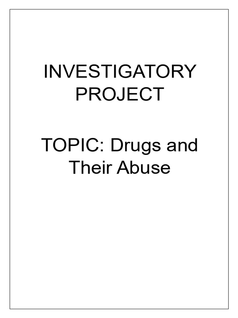 Drug Abuse Project | PDF