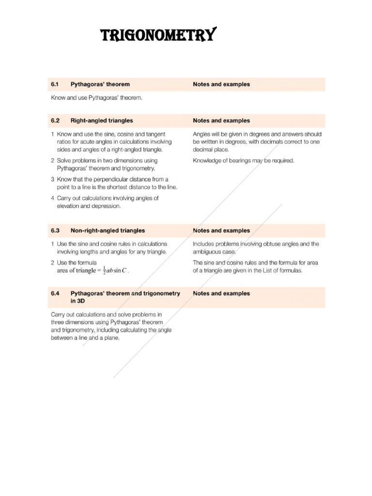 Trigonometry 1 | PDF