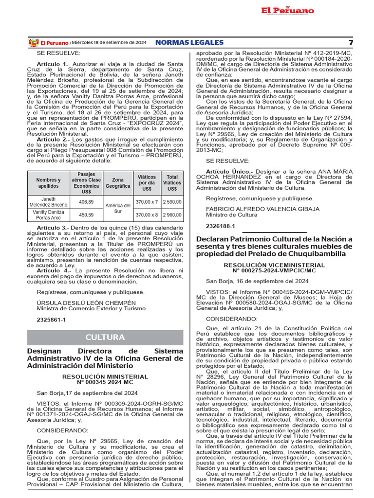 Normas Legales: Cultura | PDF