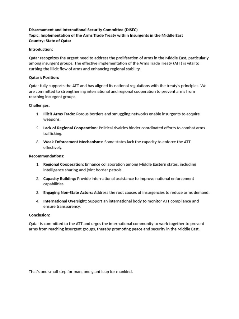 Disarmament and International Security Committee | PDF