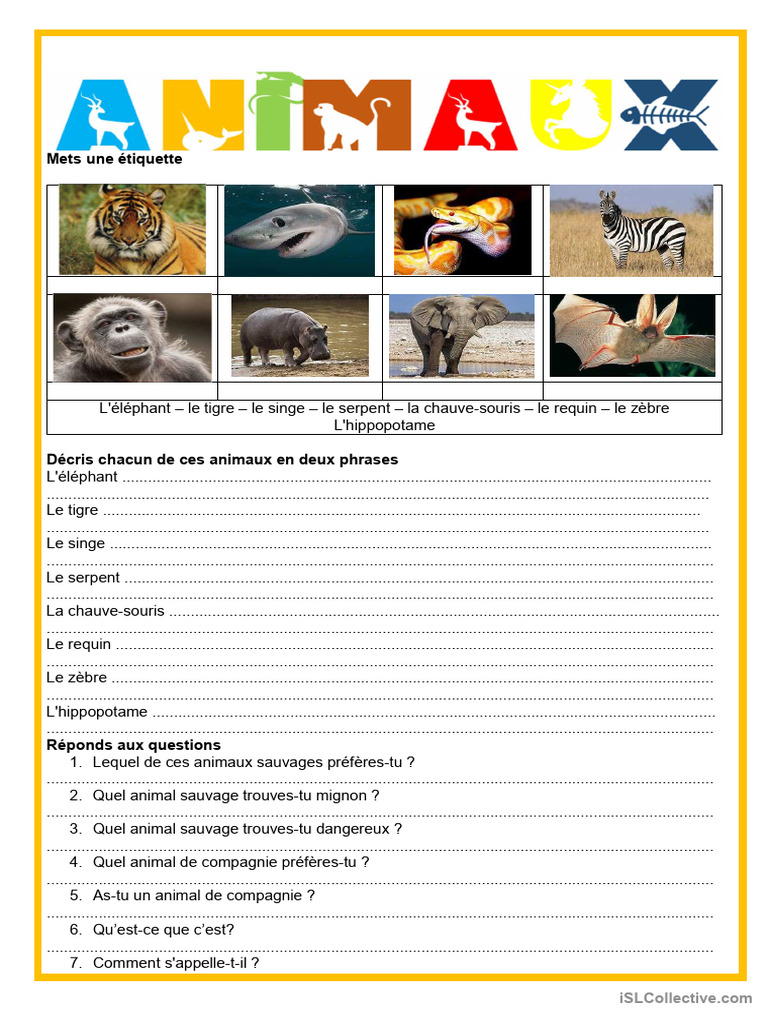 Rentrée - Animaux | PDF